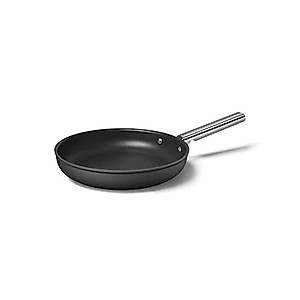 Smeg 2 PC NonStick Fry Pan Set Black, 9.5" Frypan 11" FryPan