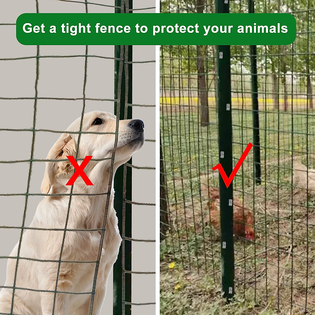 100 Pcs Fence Wire Clamps Livestock Fencing Clips Agricultural Fencing Stainless Steel Wire Clips for Mounting 12-16 Gauge Welded Wire to Wood, Metal or Vinyl