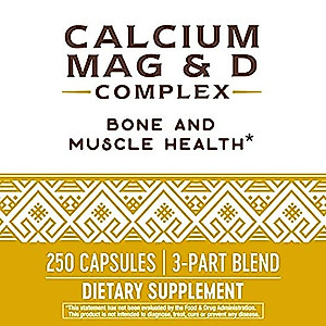 Nature's Way Calcium, Magnesium & Vitamin D, 250 Capsules, Pack of 2