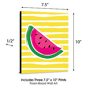 Big Dot of Happiness Tutti Fruity - Nursery Wall Art, Kids Room and Decor Frutti Summer Home Decorations - Gift Ideas - 7.5 x 10 inches - Set of 3 Prints