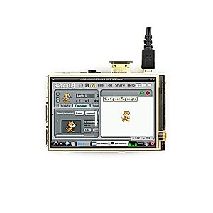 Waveshare Resistive Touch Screen IPS HDMI LCD in 3.5inch Compatible with Raspberry Pi 4B/3B+/3B etc. Series Boards Supports PC