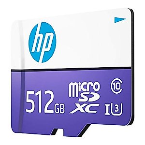 HP 512GB mx330 Class 10 U3 microSDXC Flash Memory Card - 100MB/s, Class 10, U3, 4K UHD, Full HD, UHS-I, Micro SD