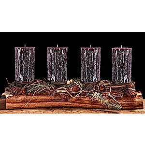 Hyoola Timberline Pillar Candles - 6 Pack - Purple Pillar Candles - European Made Rustic Pillar Candle - 3 Inch x 5 Inch