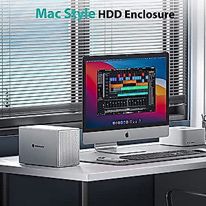 Yottamaster Aluminum 5 Bay USB3.1 Type C External Hard Drive Enclosure for 3.5 2.5 Inch SATA HDD SSD Support 5 x 16TB, Mac Style Direct Attached Storage (DAS)- NO RAID [PS500C3]