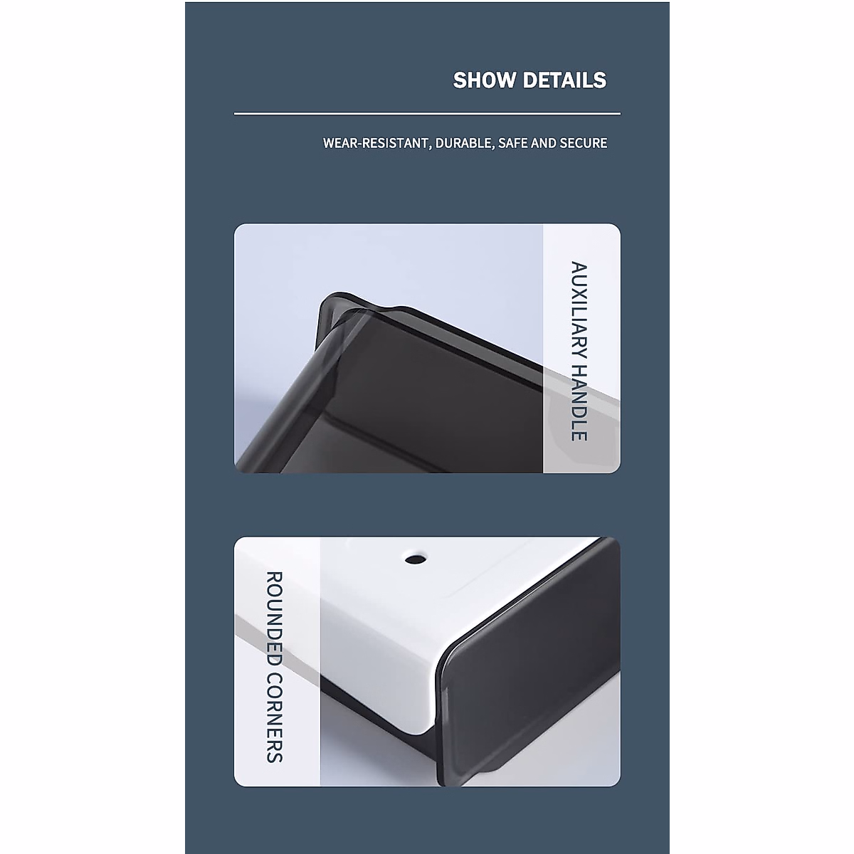 ELJIF Under Desk Drawer, Office Organizer, Storage Cabinet, Self-adhesive Organizer Box, Slide-out Cabinet, Desk Caddy Single Medium (White)