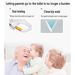 Square Smart Toilet Seat Drying and Deodorizing Toilet Bidet Seat, Suitable for Square White Seat, Warm Air Drying, Stainless Steel Nozzle