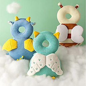 XIGUI Baby Head Protector, Toddlers Head Safety Pad Cushion, Adjustable Toddlers Head Safety Pad Cushion Backpack, Baby Back Protection for Crawling & Walking, for Age 4-24Months (Coon)