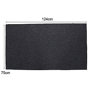 Under the Grill Mat, Fireproof BBQ Rug Ground Protective Anti-Slip Oily Splatter Protection Floor Scratch Prevention for Indoor Outdoor Backyard Deck Garden 124 x 75cm / 48.81 x 29.53inch Black