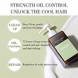 UNILIPO Apple Shampoo Oil Control And Dandruff Removal 450ml 15 Oz No. 29 Refreshing Long-term Oil Control - Solve The Problem Of Itchy Scalp And Dandruff