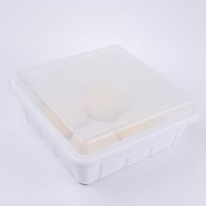 Purekra 2 Pack Pizza Dough Proofing Box, Large Dough Proofing Container,12 x 12 Inch, Fits 4 Dough Balls, 200 OZ Stackable Pizza Dough Tray With Lid, Dishwasher Safe (White)