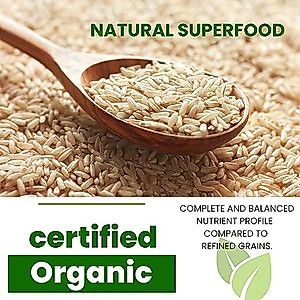 Organic Jasmine Brown Rice from Thailand - Thai Whole Grain Vegan Natural Healthy Superfood Gluten-free - 2 LB