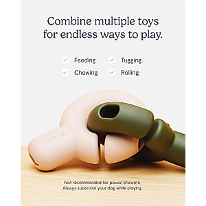 FABLE The Falcon Treat Dispensing Dog Toy Interlocking Design - 2 Cavity Dog Toy Treat Dispenser for Dry Food & Spreads - Dog Treat Toys Interactive & Solo Play - No BPA Dog Treat Toy - Light Blue