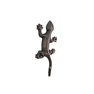 Handcrafted Nautical Decor Rustic Copper Cast Iron Lizard Hook 6"