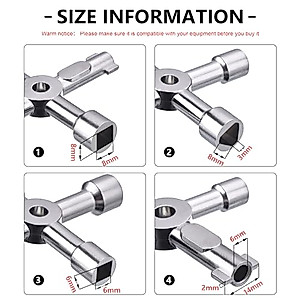 Willbond Meter Box Key Gas Key Meter Key 4-Way Multi-Functional Utilities Key for Electric Cupboard Cabinet Opening Key (Silver)