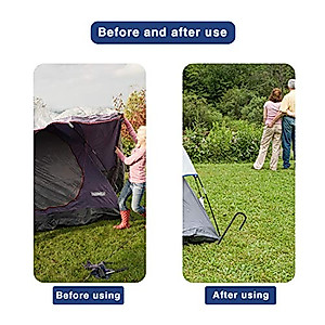 SOONPAM Ground Rebar Stakes Ground Anchors Tent Stakes J Hook Garden Heavy Duty Metal Stake with Chisel Point End for Trampolines Security 12inch 6 Pack