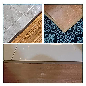 7Ft Floor Transition Strip Self Adhesive Edging Trim Strip Carpet to Tile Transition Strip for Doorways Suitable for Threshold Transitions with A Height Less Than 5mm (Light Brown)