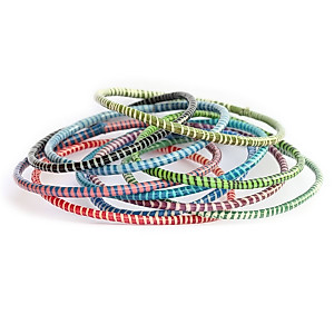 SayitBands.com 10 Recycled Flip Flop Bracelets Assorted Colors Hand Made in Mali, West Africa