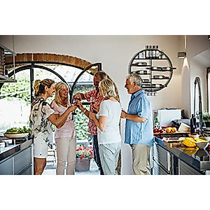 Wall Mounted Wine Rack,Round Wine Glass Goblet Holder,Metal Hanging Wine Rack for Bar Wine Cellar Kitchen Storage Display (60x10x60cm(24x4x24inch))