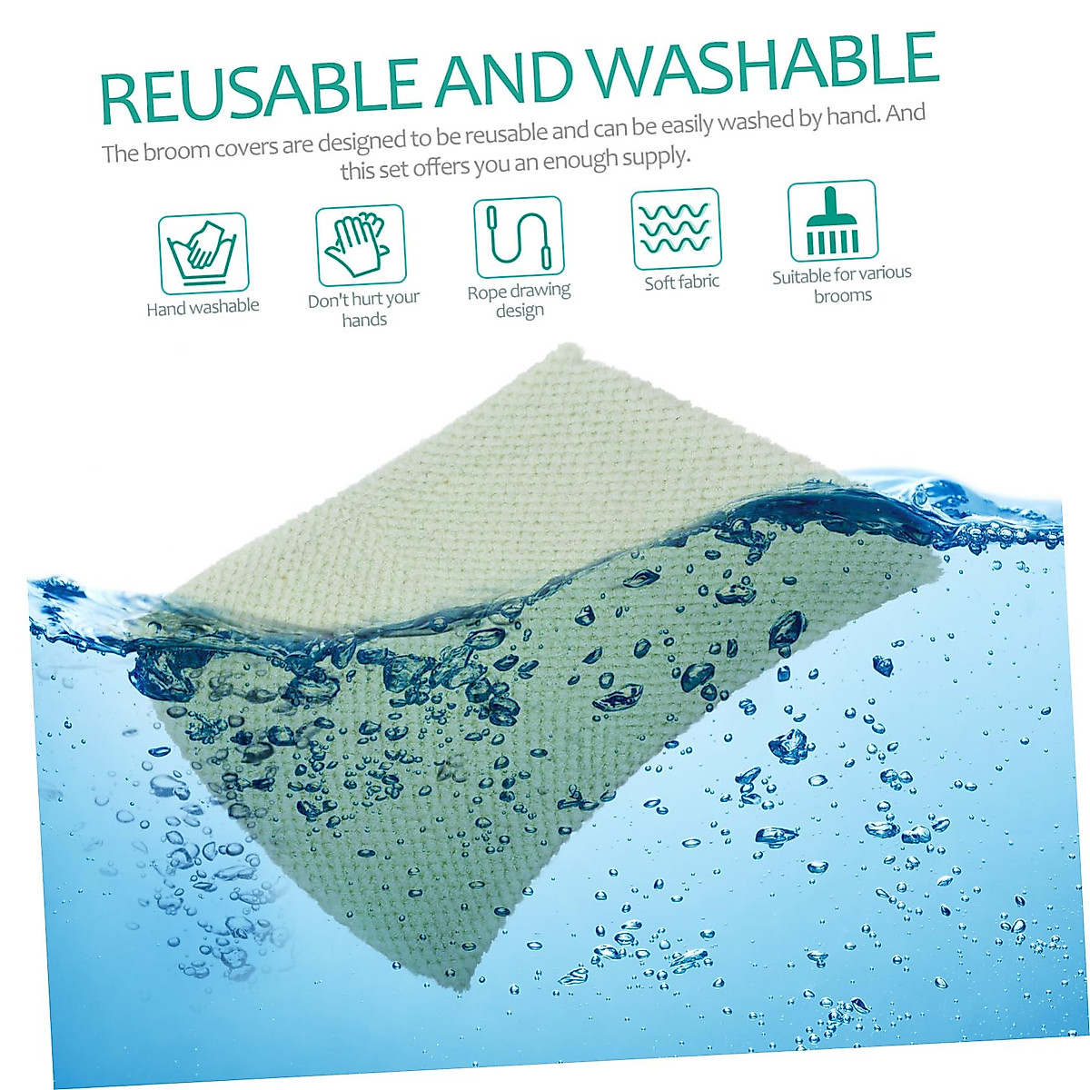 Gatuida 3pcs Multifunctional Lazy Broom Cloth Cover Broom Cleaning Cover Water Absorption Broom Cover Broom Covers for Sweeping Home Mop Cover Replacement Cloth Household Coral Fleece