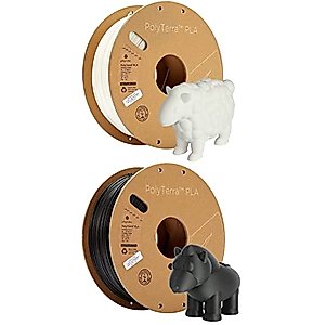 Polymaker Matte PLA Filament 1.75mm PLA Bundle of 2, 1kg Carton Spool PLA Filament 1.75 - PolyTerra PLA 3D Printer Filament Bundle, Print with Most 3D Printers Using 3D Filament, 2 Colors