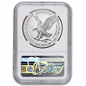 MINT STATE GOLD 2023 (W) 1 oz American Silver Eagle Bullion Coin Gem Uncirculated (Early Releases - Struck at West Point Mint) $1 NGC GEMUNC