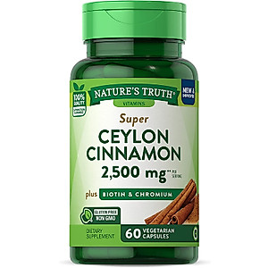 Nature's Truth Super Cinnamon Plus Biotin & Chromium Quick Release Capsules - 60 ct, Pack of 2