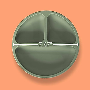 littlepanda Suction Plates for Toddlers and Babies 100% Silicone Divided Plates for Kids Baby Led Weaning Supplies Microwave & Dishwasher and Oven Safe Toddler Plates 3 Pack