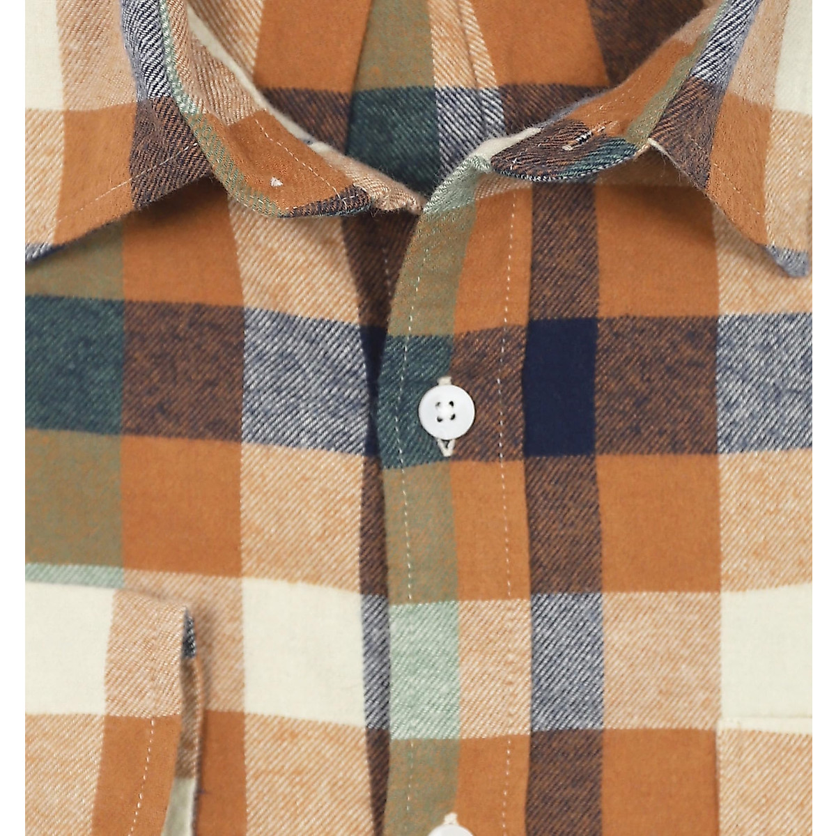 J.Crew Mercantile Men's Long Sleeve Slim-Fit Flannel Shirt (L, Brown Natural Gingham)