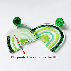 Pingyongchang 2 Pairs St. Patrick's Day Earrings Irish Shamrock Beer Acrylic Dangle Earrings Green Lucky Clover Drop Earrings Funny Irish Holiday Jewelry Gift for Women