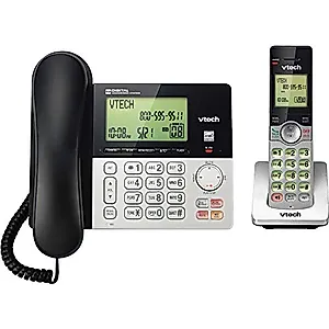 VTech CS6949 DECT 6.0 Standard Phone - Black, Silver 4.4" x 7.8" x 7.8"