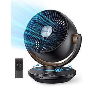 Dreo Fan for Bedroom, Desk Air Circulator Fan with Remote, 11 Inch Table Fans for Whole Room, 60ft Powerful Airflow, 120° Vertical Manual +90° Oscillating Fan, 4 Speeds, 8H Timer, Quiet Fan, Home