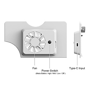 ElecGear Cooling Fan for Nintendo Switch OLED Dock, 3 Speed Replacement Back Cover for Switch New Dock, USB Powered Cooler with LED Lighting