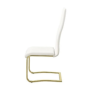 Coaster Furniture High Back White and Rustic Brass (Set of 4) Side Chair 17" D x 22.75" W x 43.75" H 190512