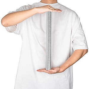 RUSPEPA Glitter Wrapping Paper - Mini Roll - Solid Color Glitter Sparkle Paper Perfect for Wedding, Birthday, Baby Shower, Party - 17 Inch X 32.8 Feet - Silver