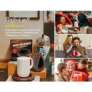 Coffee Mug Warmer, 40W Coffee Cup Warmer for Desk with 3 TEM Setting Breathing Light Gravity-Induction Smart Electric Beverage Warmers Heating Plate for Coffee, Milk, Tea, Candle Wax