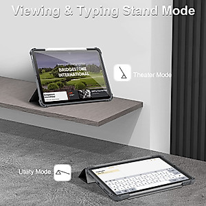 Fintie Hybrid Rugged Case for iPad Air 11-inch M2 (2024), iPad Air 5th / 4th Generation (2022/2020) 10.9 Inch - Military Drop Tested Heavy Duty Clear Cover with Pencil Holder, Black