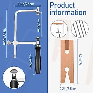 Jewelers Tools Set Including Jeweler Saw Frame Bench Pin Clamp Diamond Needle File Wooden Ring Clamp and Ring Sizer Mandrel Measuring Tool Jeweler's Mallet Hammer Stick for Jewelry Making
