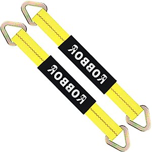 Robbor Axle Strap with D-Ring and Protective Sleeve 36 in. x 2 in Axle Tie Down Straps Offer 3333 Lb. Capacity (WLL) 10,000 Breaking Strength Heavy Duty Car Axle Tow Straps