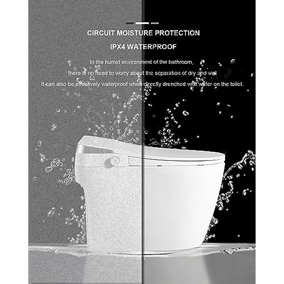 Simple Project Smart Toilet, Smart Bidet Toilet | White Tankless Toilet, Smart Toilet Seat With Remote | Elongated One Piece Toilet Bidet with Auto-flush, Drying, Self-cleaning, Foot kick sensor