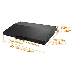 KUAFU Hinged Lid Griddle Cover - Compatible with 28 inch Blackstone Griddle - Black Powder Coated Steel Lid with Grease Collection