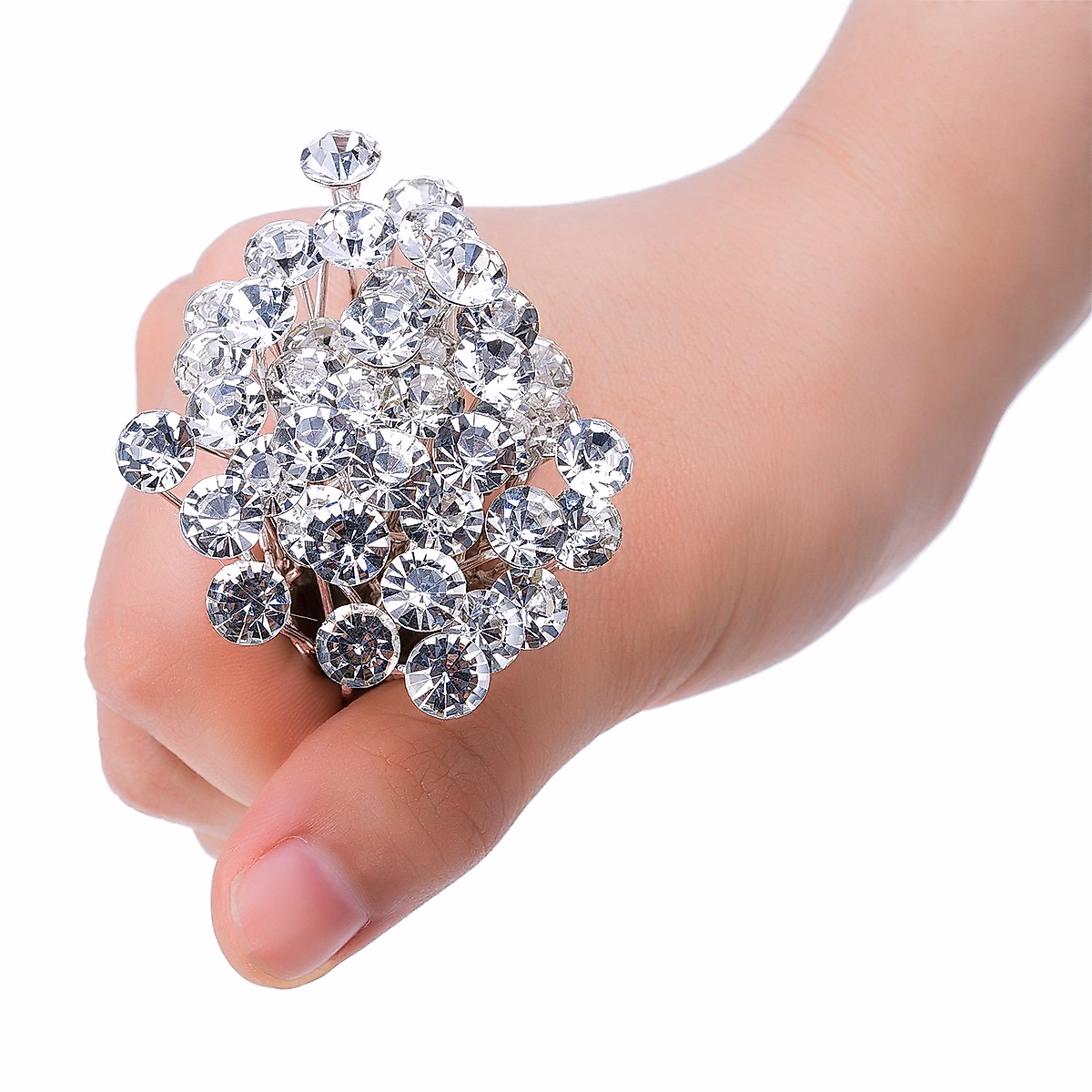 EBOOT 40 Pack Rhinestone Hair Bins Bridal Wedding Crystal Clips Accessories Decorative for Women and Girls