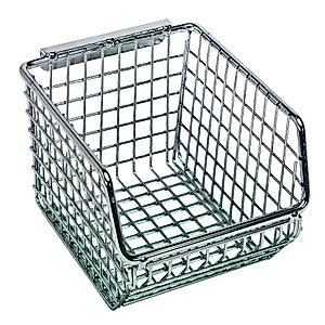 Quantum Storage QMB510C 20-Pack Wire Mesh Stack and Hang Bins, 5-1/4" x 4-1/4" x 3", Chrome