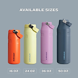 Stanley IceFlow Flip Straw 2.0 Water Bottle 24 OZ | Built-In Straw with Larger Opening | Lightweight & Leak-Resistant | Insulated Stainless Steel | BPA-Free | Ash