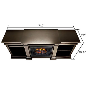 Real Flame Fresno Electric Fireplae Media Fireplace, Large, Dark Walnut