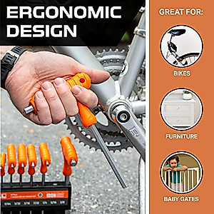 Iron Forge Tools 20 Piece T Handle Allen Wrench Set - SAE & Metric Hex Key Set with Stand U.S. Veteran Owned Brand