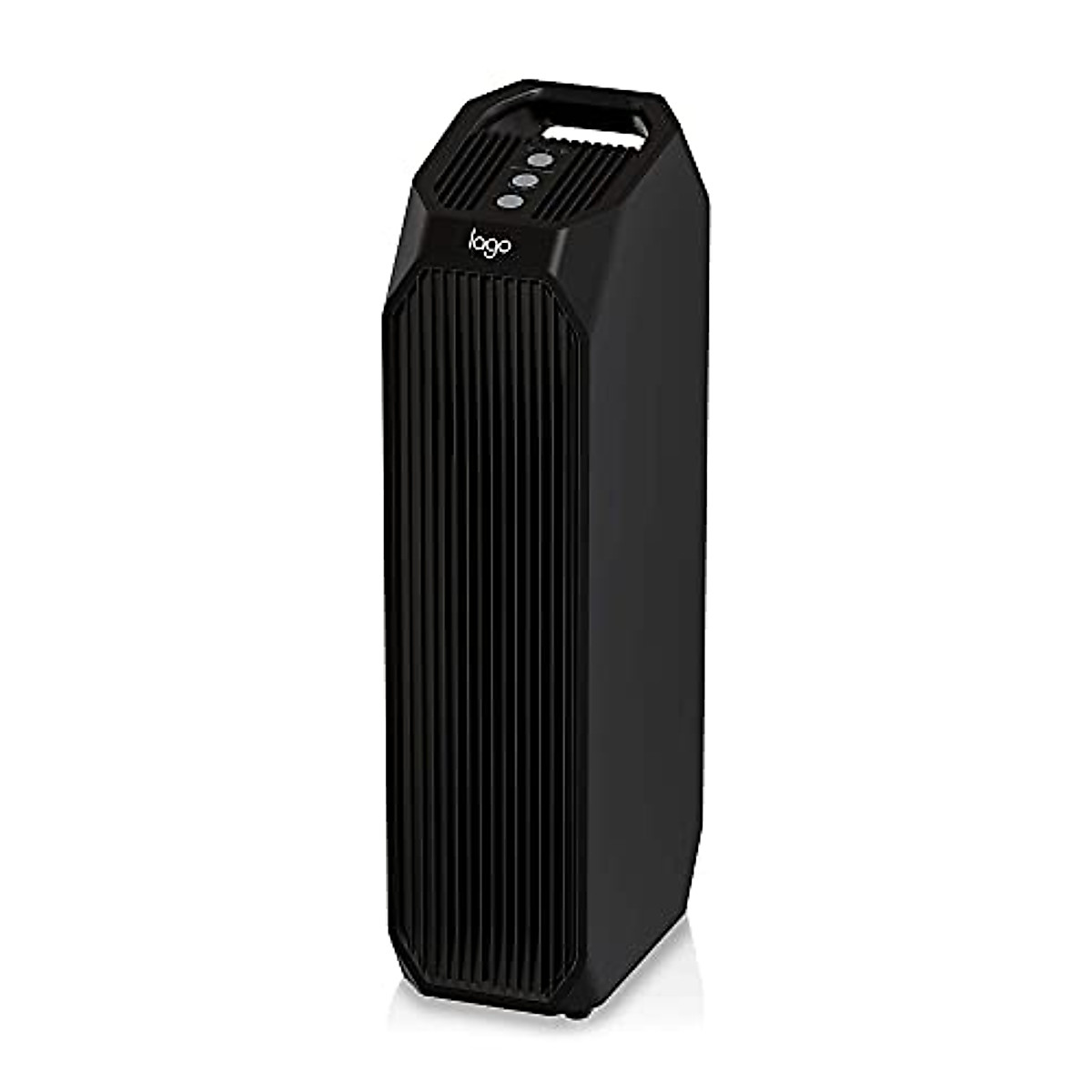 Lago Air Purifier for Home with True HEPA Odor Reducing Carbon Filters Up to 222 sq ft - Silent, Multiple Purification Speeds - Reduces Pet Dander, Pollen, Smoke, Dust (Black)