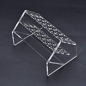 uxcell Slant Rack Acrylic Test Tube Holder 18 Wells for 10ml/15ml Centrifuge Tubes Clear