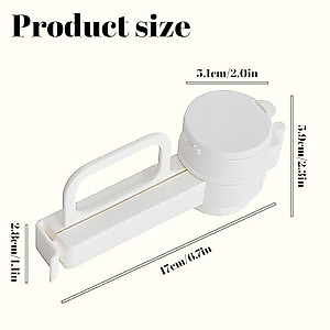 Bag Clip with Pour Spout, Bag Spout Clips, Food Bag Clips with Pour Spouts, Bag Clips for Food, 2025 Newest Bag Sealing Clip with Pour Spout, Reusable Plastic Cap Sealer Clips (White-2)