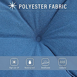 Tiita Outdoor Bench Cushion, 48×16 Inch Waterproof Patio Furniture Cushions Durable Patio Bench Seat Pads, Resistant Long Chair Cushion for Garden, Sofa, Swing (Blue)
