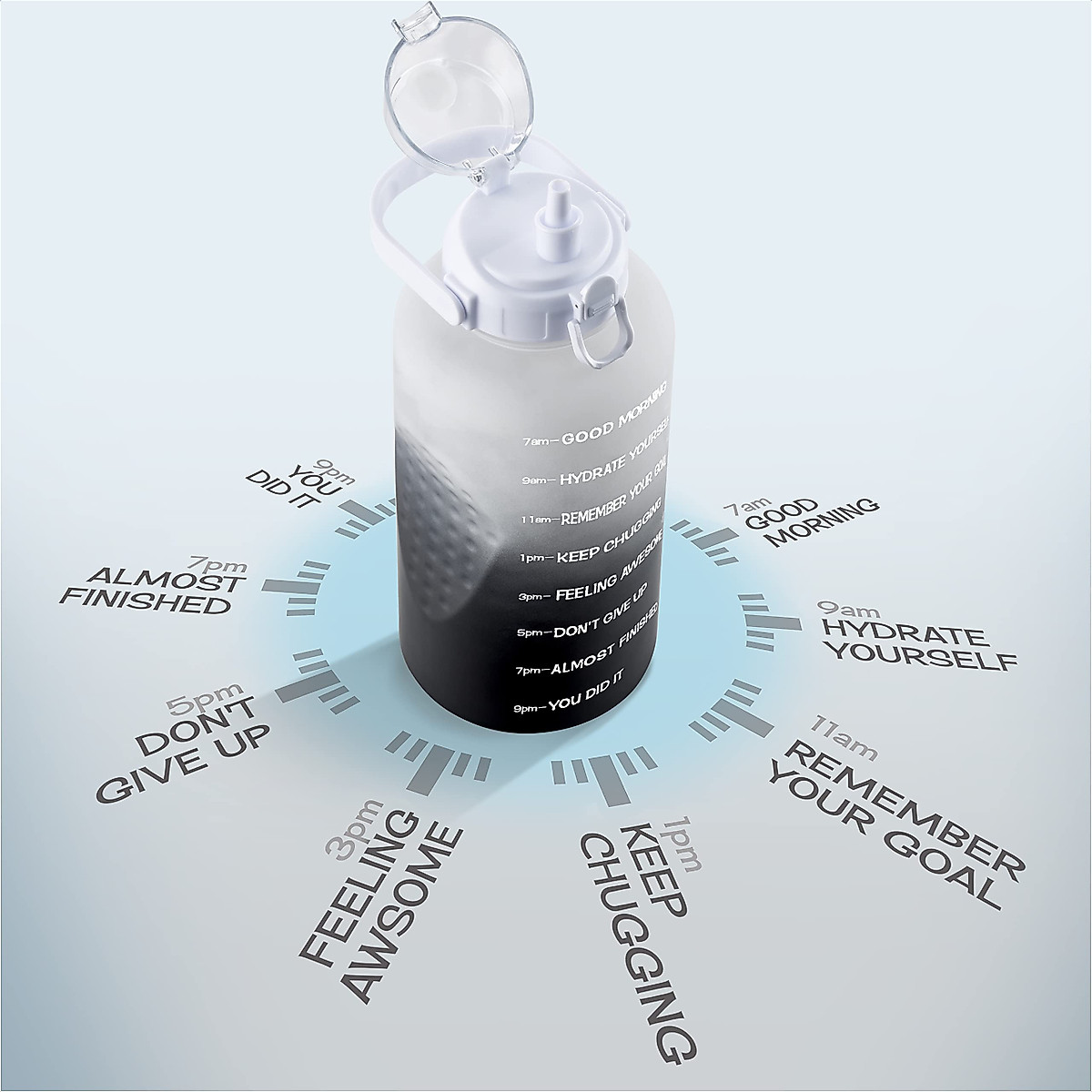 YOU GOT THIS LIVING Motivational Water Bottle with Straw & Handle,One Gallon Water Bottle 128 oz/3.8L,Reusable Water Jug, Achieve All-Day Hydration SpillProof, BPA FREE